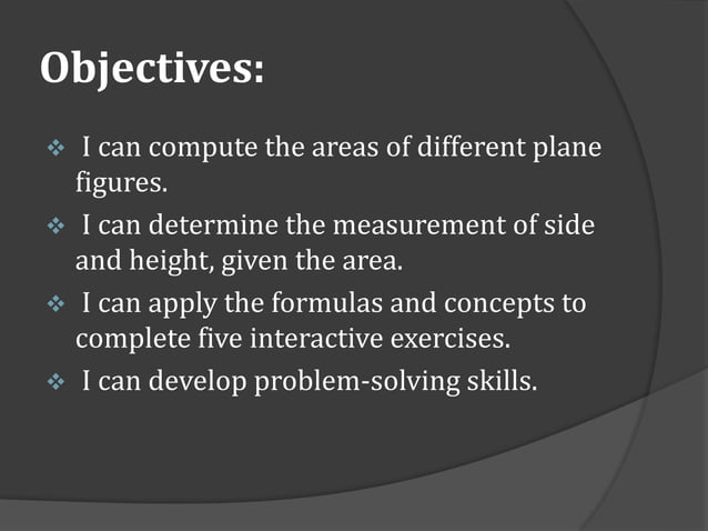 Areas of Plane Figures | PPTX