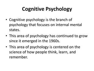 Areas of psychology presented by rustam | PPTX