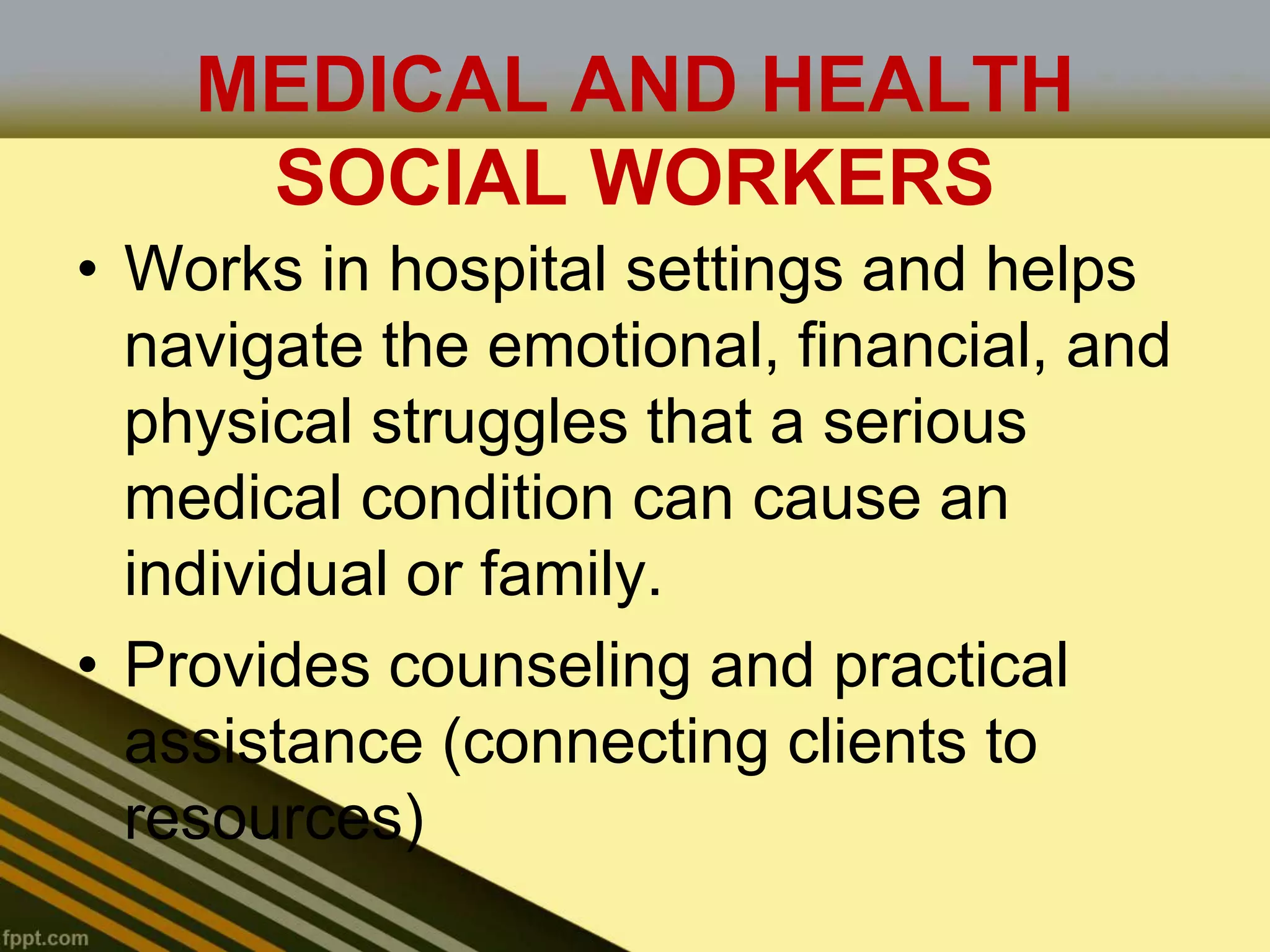 Areas of specialization and career opportunities of SW | PPTX