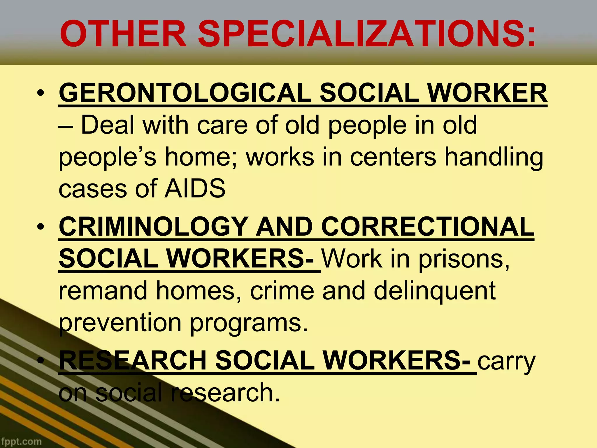 Areas of specialization and career opportunities of SW | PPTX