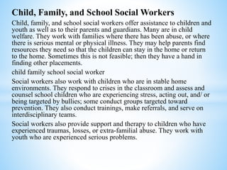 Areas of specialization in social work | PPTX