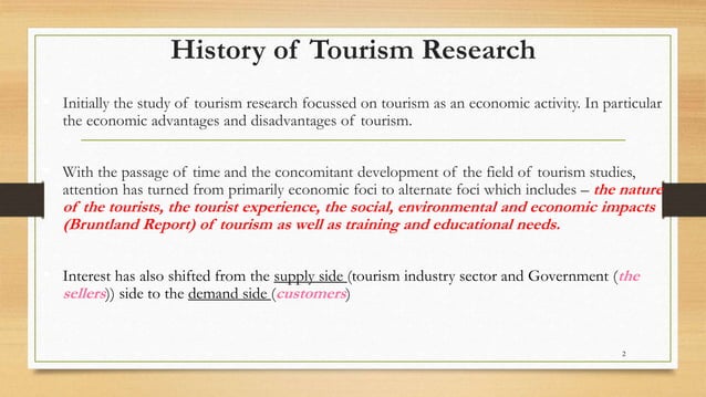 Areas of tourism research | PPTX
