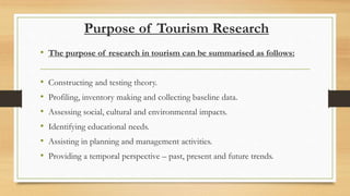 Areas of tourism research | PPTX