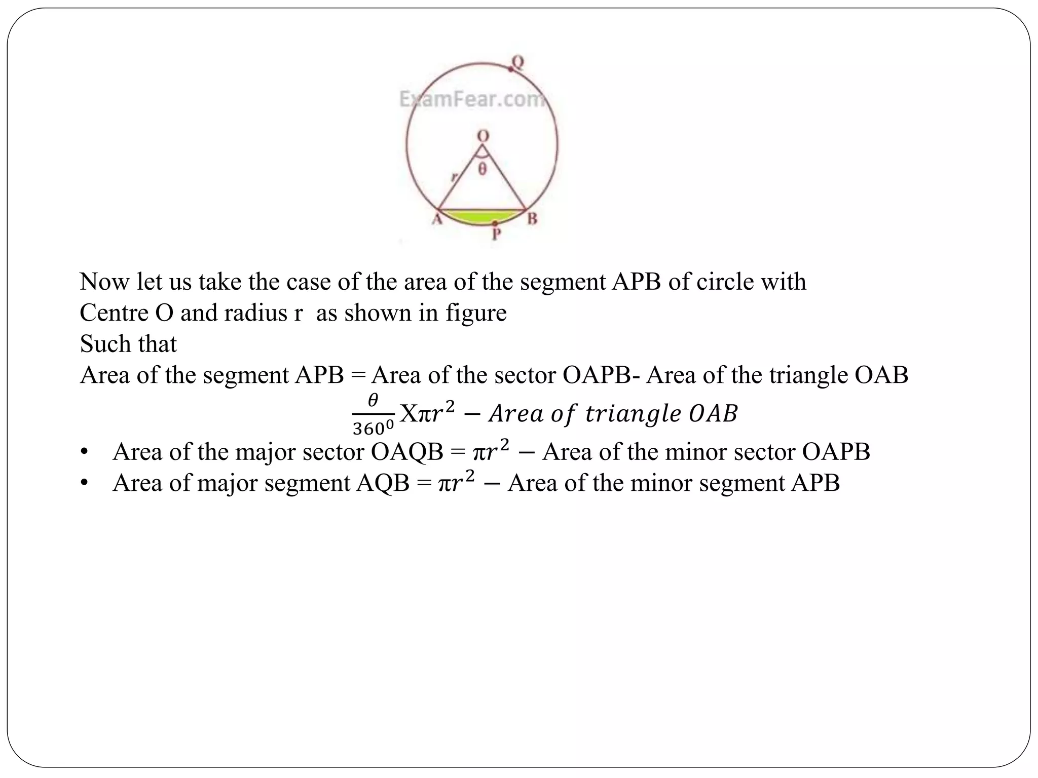 Areas related to circle, Chapter-10 | PPTX