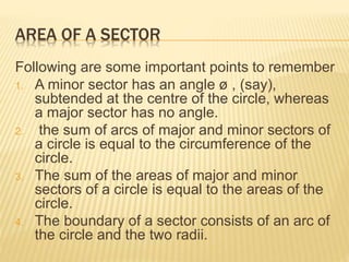 Areas related to circle | PPTX