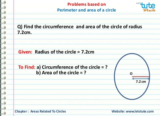 Areas related to circles - perimeter and area of a circle for class 1…