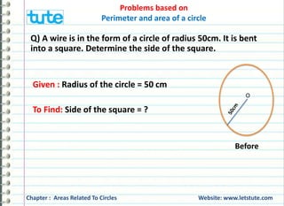Areas related to circles - Perimeter and area of a circle for class 10 ...