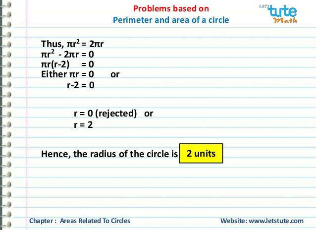 Areas related to circles - Perimeter and area of a circle for class 10 ...
