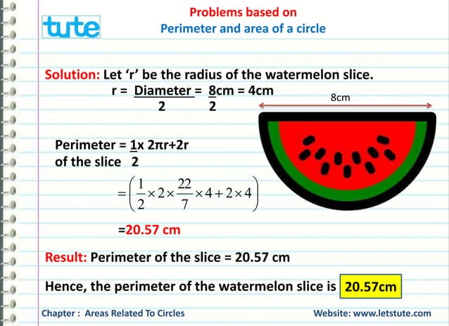 Areas related to circles - Perimeter and area of a circle for class 10 ...