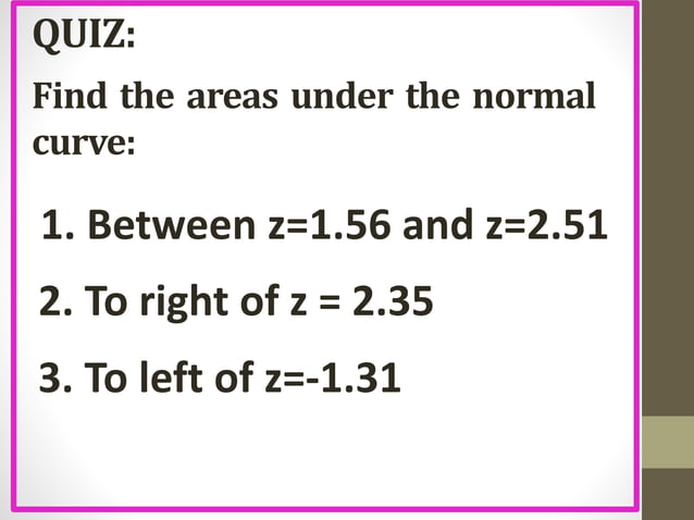Areas under the normal curve with STpptx | PPTX