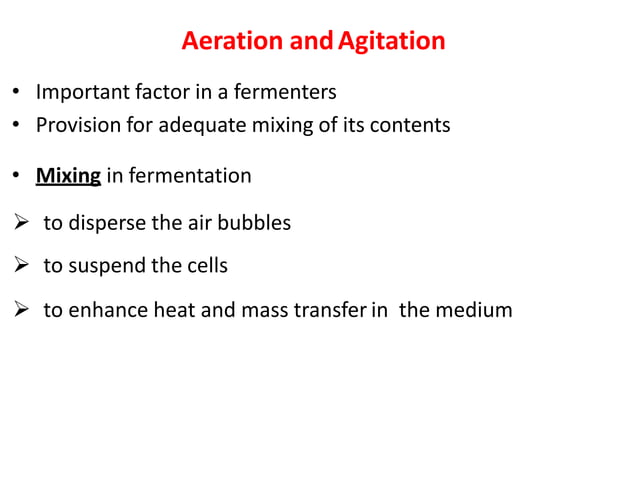 Areation & stirring process during fermentation | PDF | Chemistry | Science