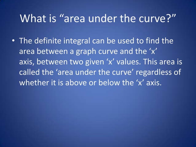 Area Under the Curve | PPTX | Geography | Science