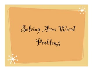 Area word problems | PDF