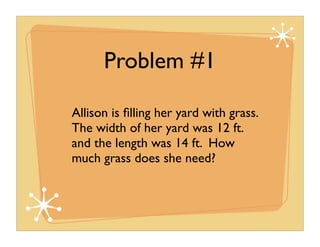 Area word problems | PDF