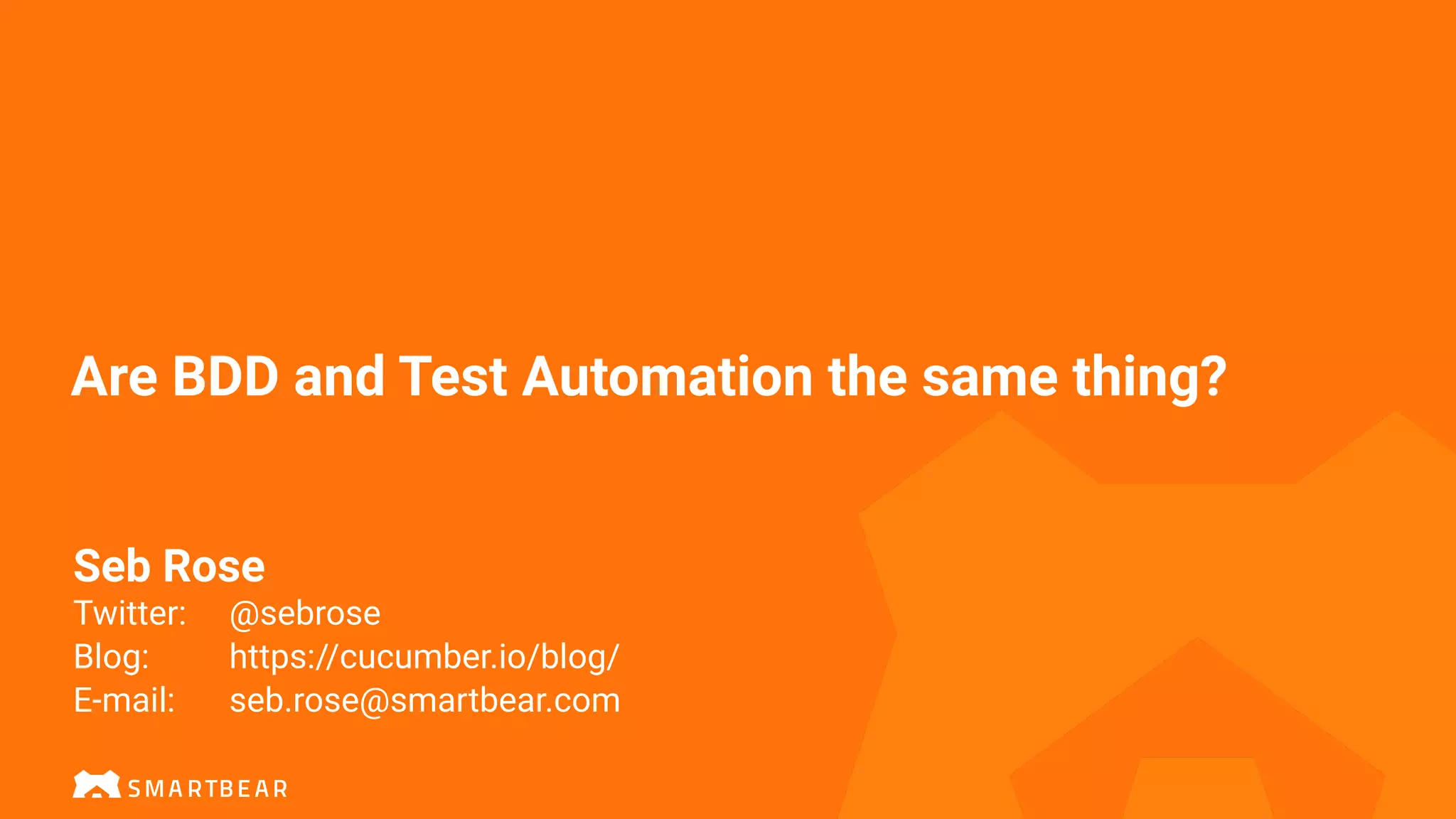 Are BDD and test automation the same thing? Automation Guild 2021 | PPT