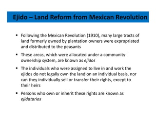 A Recalde ejido resettlement process feb 2017 final | PPT