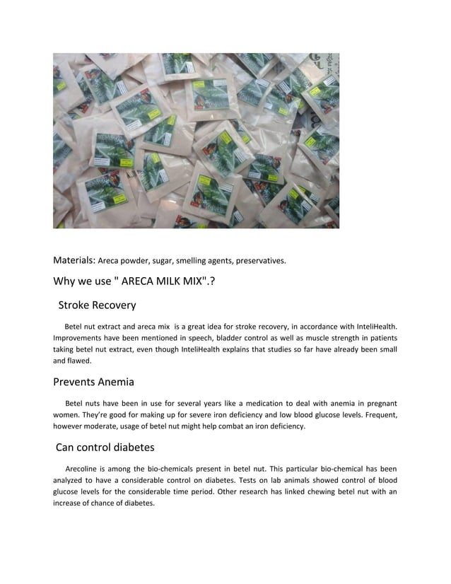 Areca milk mix | PDF