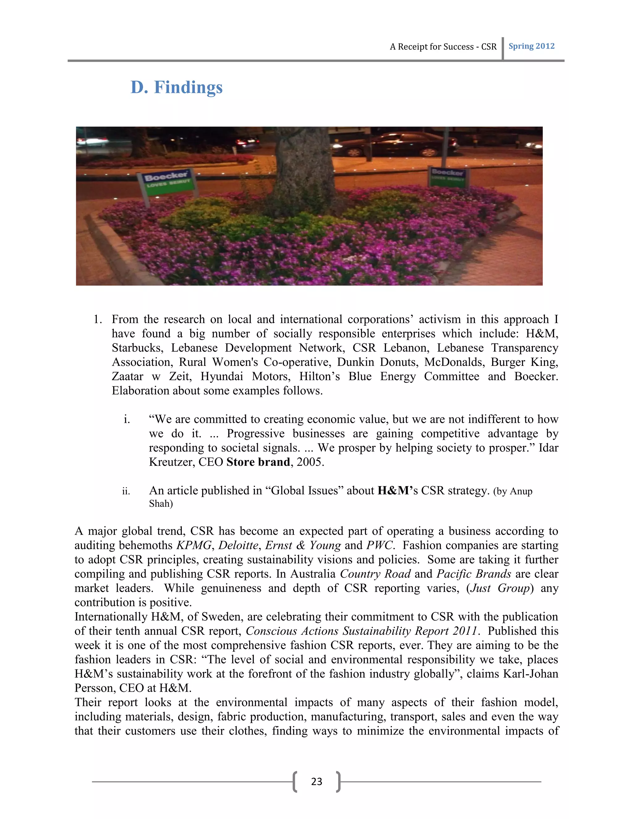 A Receipt for success – Corporate Social Responsibility | PDF