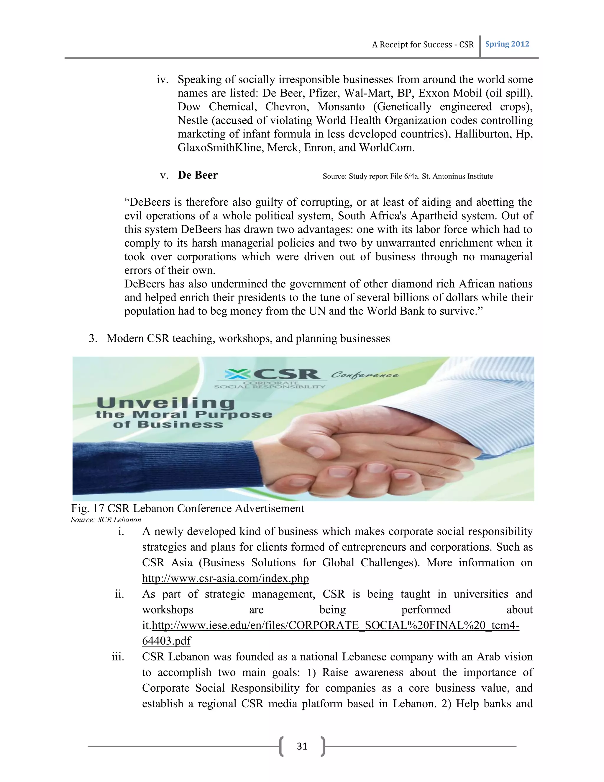 A Receipt for success – Corporate Social Responsibility | PDF