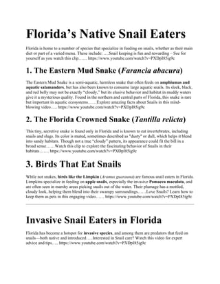 ARE CLOUDY SNAIL EATERS IN FLORIDA..docx