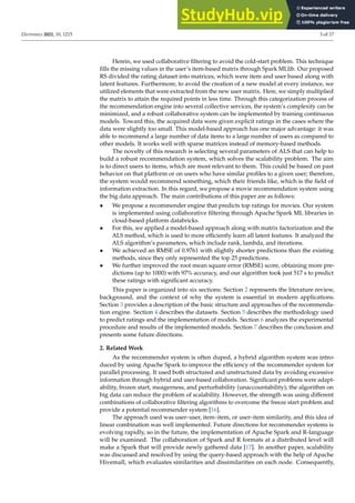 A Recommendation Engine For Predicting Movie Ratings Using A Big Data Approach | PDF