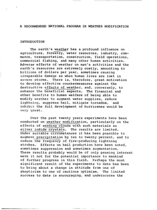 A recommended national program in weather modification | PDF