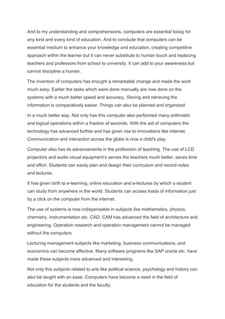 Are computers an essential feature of modern education | PPT