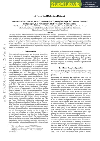 A Recorded Debating Dataset | PDF