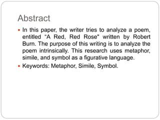 A Red, Red Rose Analysis | PPTX | Poetry | Books and Literature