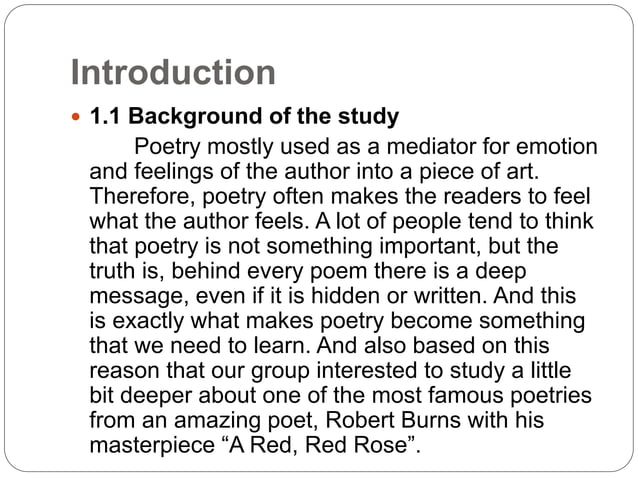 A Red, Red Rose Analysis | PPTX | Poetry | Books and Literature