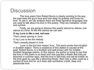 A Red, Red Rose Analysis | PPTX