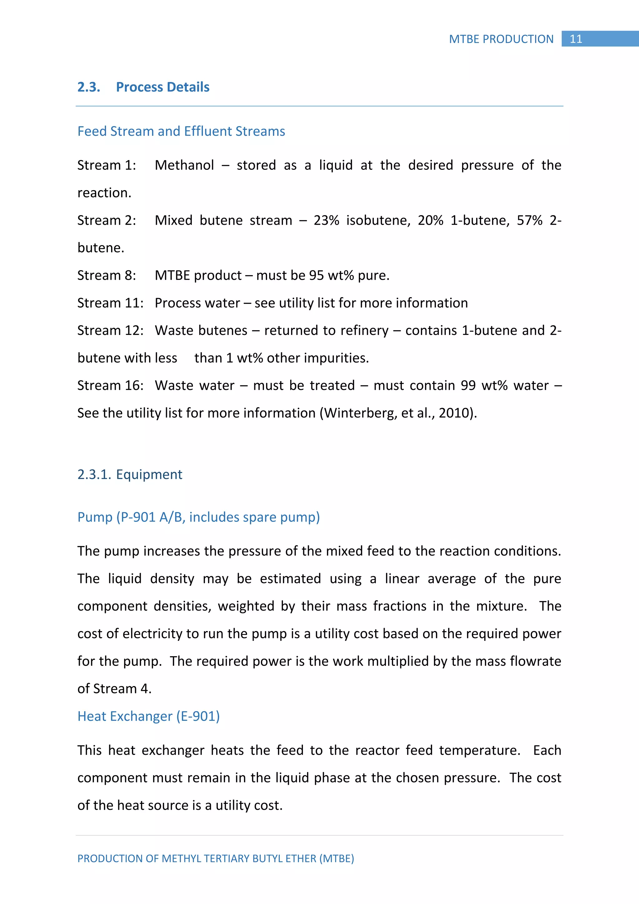 PRODUCTION OF METHYL TERTIARY BUTYL ETHER (MTBE) | PDF