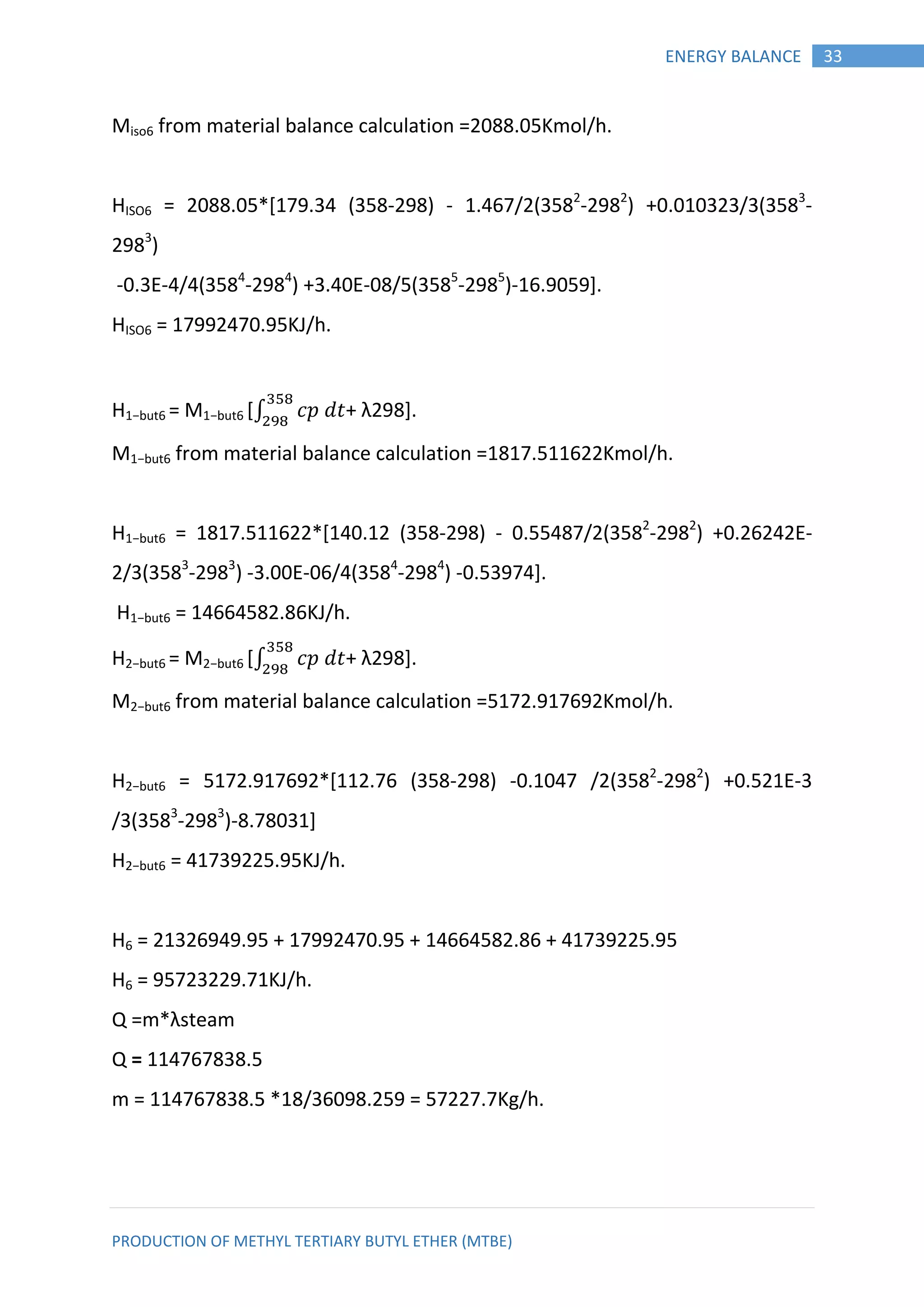 PRODUCTION OF METHYL TERTIARY BUTYL ETHER (MTBE) | PDF