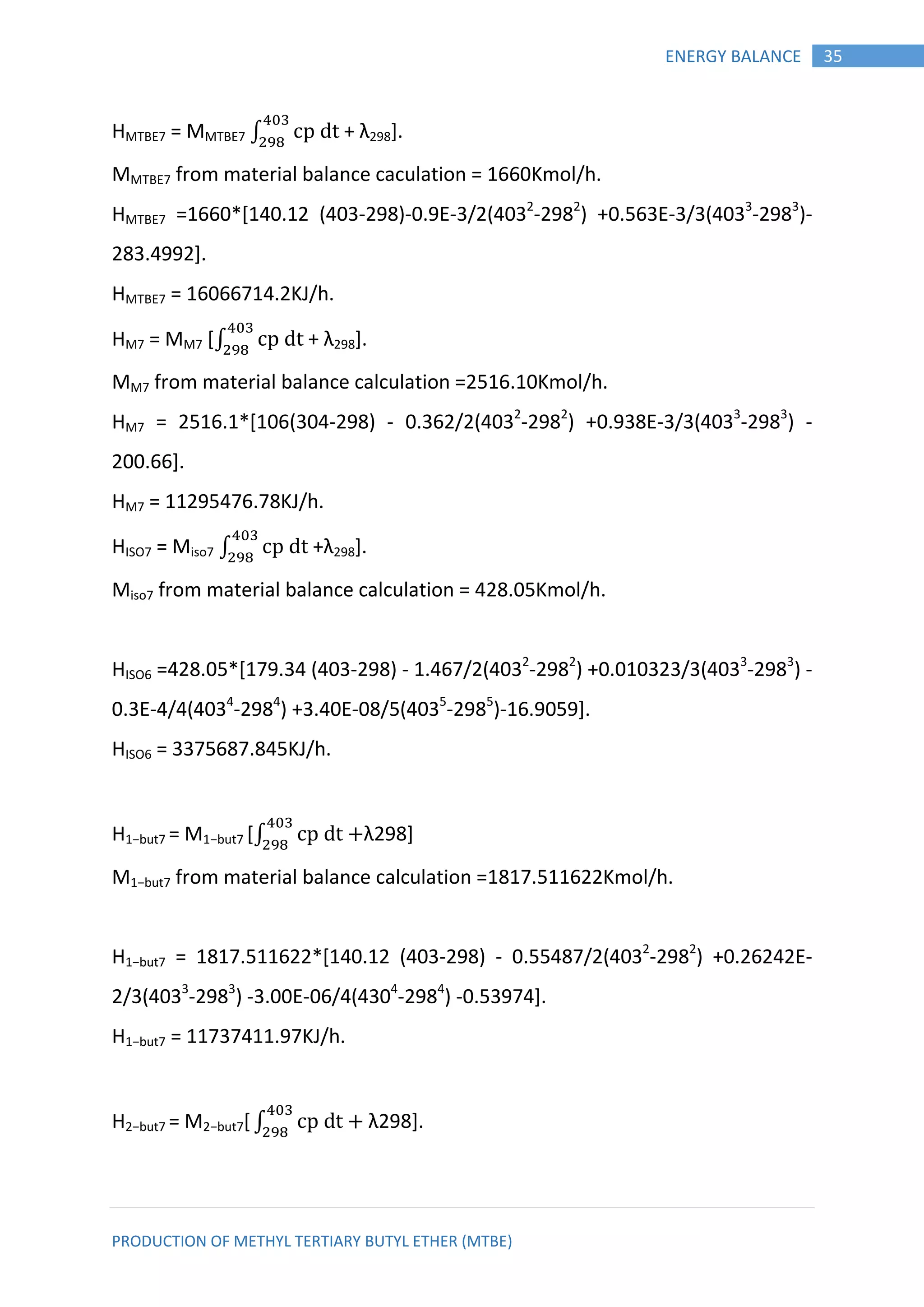 PRODUCTION OF METHYL TERTIARY BUTYL ETHER (MTBE) | PDF | Chemistry ...
