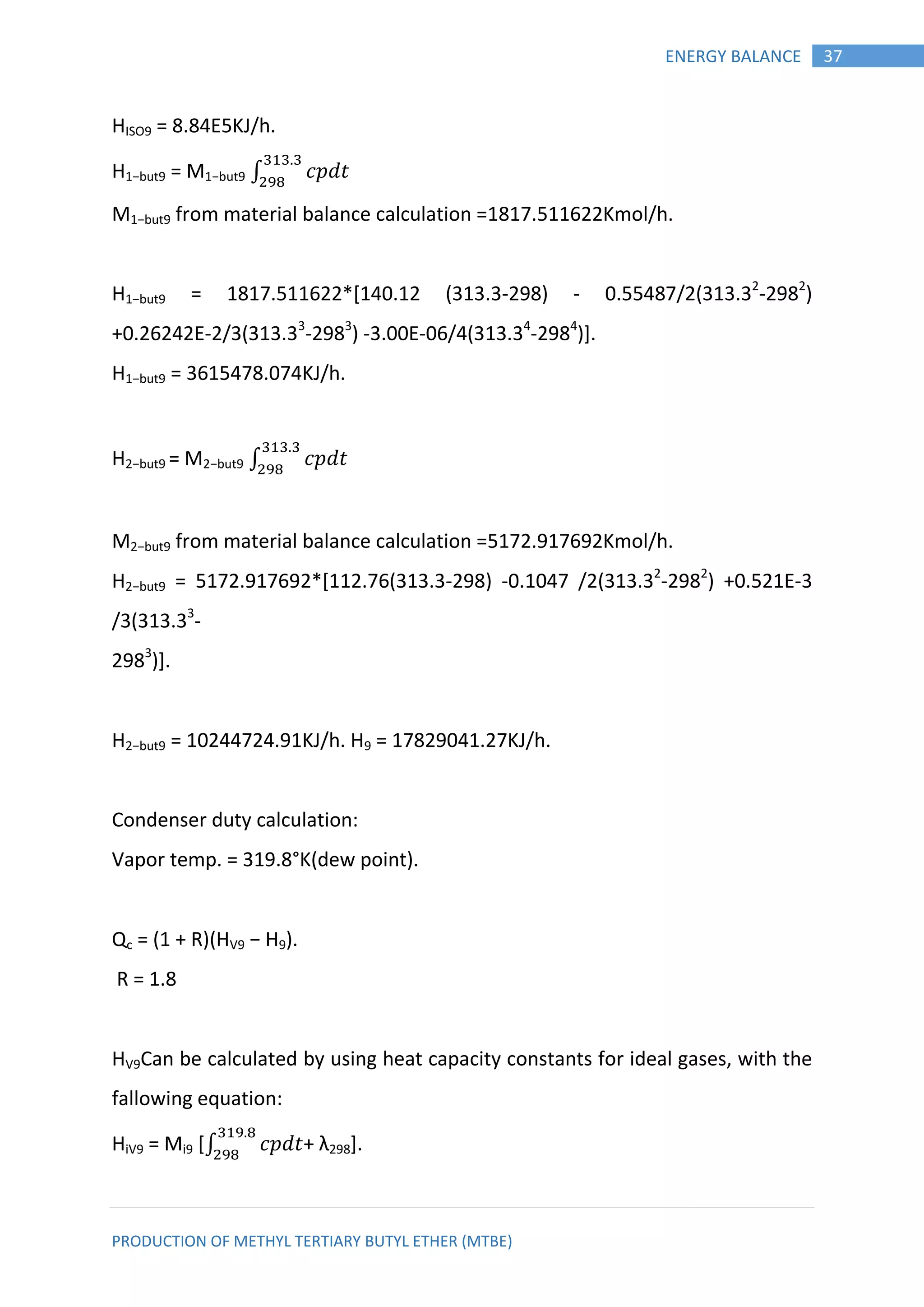 PRODUCTION OF METHYL TERTIARY BUTYL ETHER (MTBE) | PDF | Chemistry ...