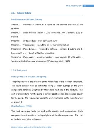 PRODUCTION OF METHYL TERTIARY BUTYL ETHER (MTBE) | PDF