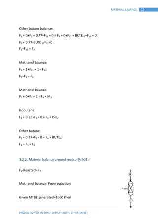PRODUCTION OF METHYL TERTIARY BUTYL ETHER (MTBE) | PDF