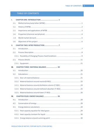 PRODUCTION OF METHYL TERTIARY BUTYL ETHER (MTBE) | PDF