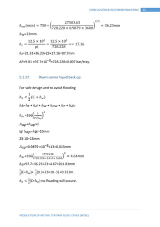 PRODUCTION OF METHYL TERTIARY BUTYL ETHER (MTBE) | PDF
