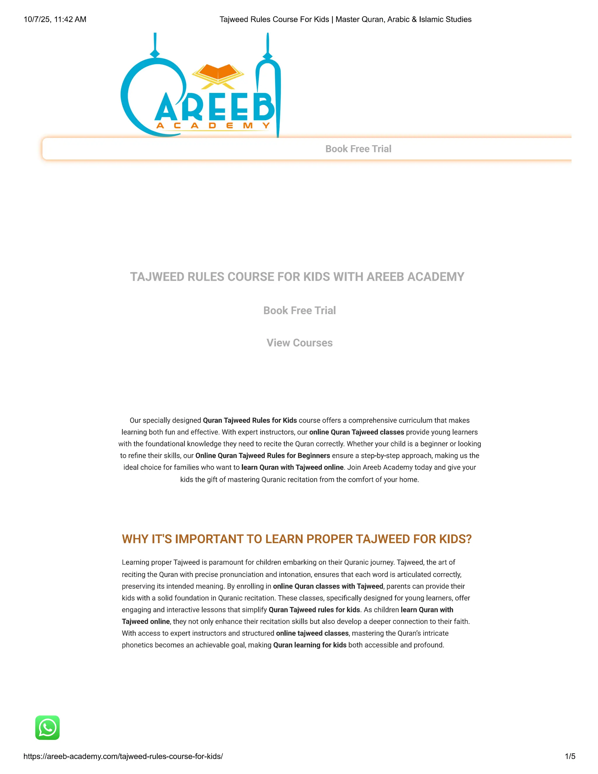 Areeb Academy - Tajweed Rules Course For Kids.pdf