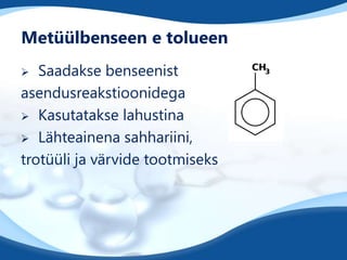 Areenid e aromaatsed süsivesinikud1 | PPT