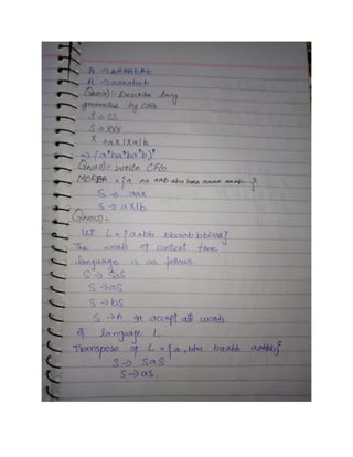 context free grammar (CFG) chapter no 12 with examples and solve exercise | PDF
