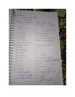 context free grammar (CFG) chapter no 12 with examples and solve exercise | PDF