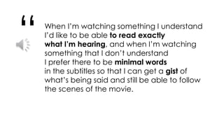 Are faster subtitle reading speeds changing the nature of subtitling? | PPT