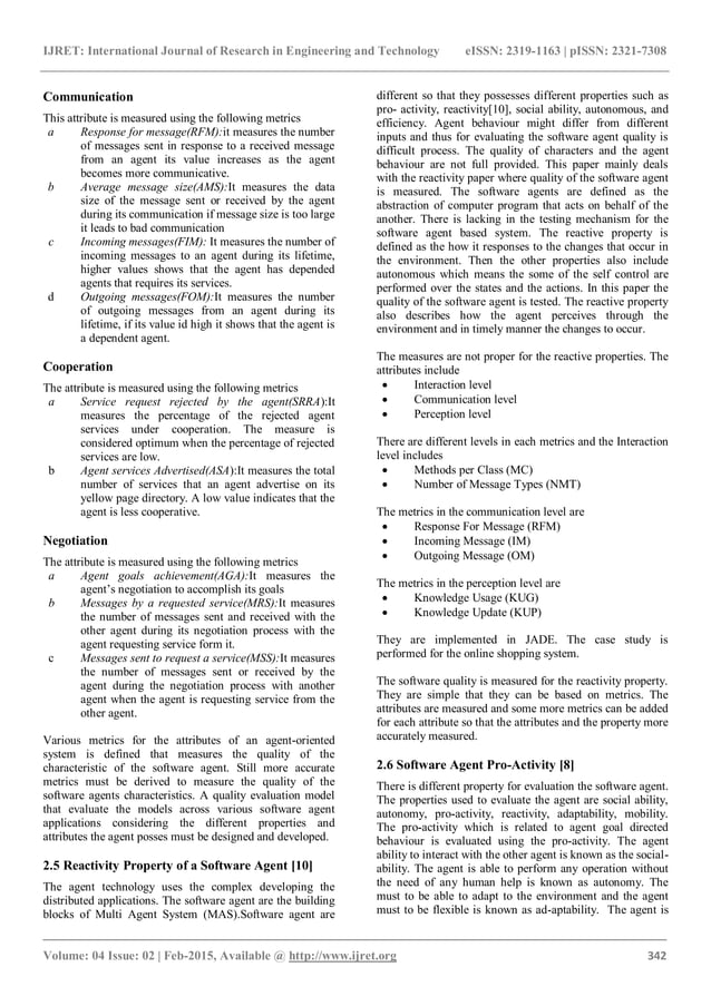 A refined metric suite for a multi agent system | PDF | Computer Software and Applications ...