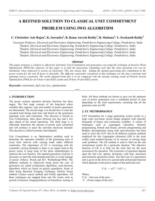 A refined solution to classical unit commitment | PDF