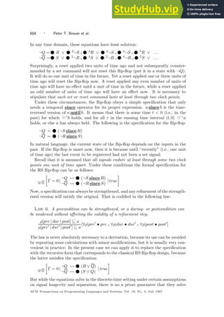 A Refinement Calculus For The Synthesis Of Verified Hardware Descriptions In VHDL | PDF