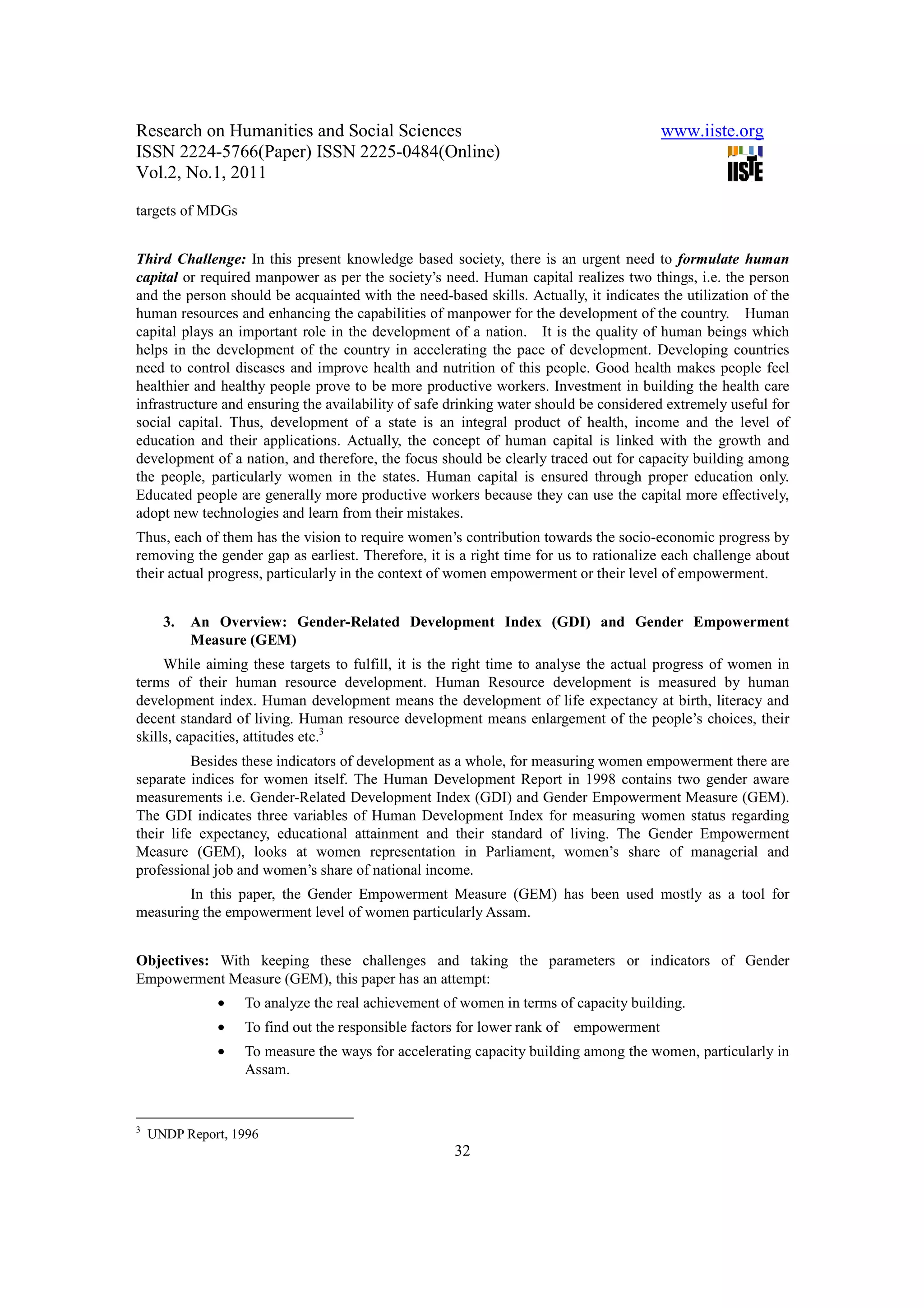 A reflection on gender empowerment measure, especially in assam | PDF