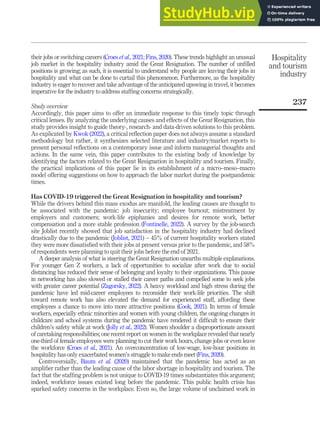 A Reflection On The Great Resignation In The Hospitality And Tourism ...