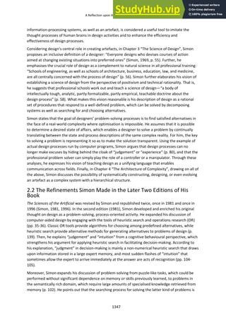 A Reflection Upon Herbert Simon S Vision Of Design In The Sciences Of ...